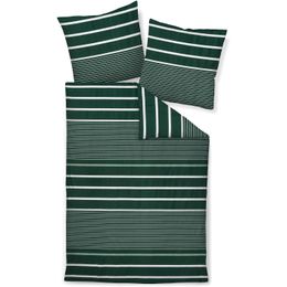 Bettw&auml;sche Janine "J. D.87105 06", gr&uuml;n (jade waldgr&uuml;n), B/L: 200cm x 220cm, 1 Stk., 2 Stk., Mako-Satin, B/L: 80cm x 80cm & 80cm x 80cm, Mako-Satin, Obermaterial: 100% Baumwolle, Bettw&auml;sche, Bettw&auml;sche, mit Rei&szlig;verschluss