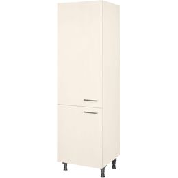 Hochschrank Nobilia "Touch", Ausrichtung w&auml;hlbar, mit zwei T&uuml;ren, vormontiert", wei&szlig; (front: lacklaminat magnolia supermatt, korpus: magnolia matt), B:60cm H:216,6cm T:58,3cm, Schr&auml;nke, Hochschrank, Breite/H&ouml;he: 60/216,6 cm