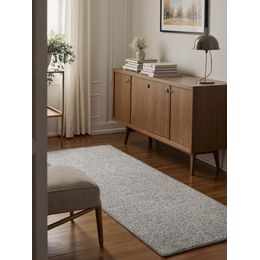 Teppich Hanse Home "Wolly 2" Gr. 13, grau, B:80cm H:12mm L:300cm, Kunstfaser, Teppiche, Teppich, Flachgewebe, L&auml;ufer, Skandi, Woll-Optik, Esszimmer, Wohnzimmer, Flur