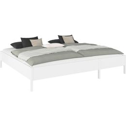 Bett Rauch "Familienbett XXL Familiengr&ouml;&szlig;e Ehebett Doppelbett umbaubar", wei&szlig; (alpinwei&szlig;), Liegefl&auml;che L&auml;nge B: 200cm x 240cm, Ohne Kopfteil, H&ouml;he Bettseite: 44cm, ohne Matratze, Betten, Bett, 240x200 cm und 270x200 cm - mit oder ohne Kopfteil MADE IN GERMANY