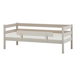 Einzelbett Hoppekids "ECO Comfort Kinderbett, Kiefer Massivholz, Jugendbett inkl. Rollrost", grau (tauben grau), B:76cm H:65cm L:166cm, Kiefer massiv, Betten, 70x160 cm, wahlweise in verschieden Farben/ Matratze/ Absturzsicherung