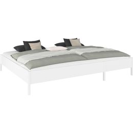 Bett Rauch "Familienbett XXL Familiengr&ouml;&szlig;e Ehebett Doppelbett umbaubar", wei&szlig; (alpinwei&szlig;), Liegefl&auml;che L&auml;nge B: 200cm x 270cm, Ohne Kopfteil, H&ouml;he Bettseite: 44cm, ohne Matratze, Betten, Bett, 240x200 cm und 270x200 cm - mit oder ohne Kopfteil MADE IN GERMANY