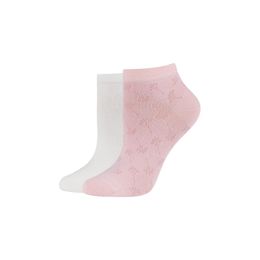JOOP! Sneakersocken JOOP "2er Pack", Damen, Gr. 39-42, rosa (ballet slipper), 70% Baumwolle, 28% Polyester, 2% Elasthan, gemustert, Socken Sneakersocken, 2er Pack Baumwolle f&uuml;r angenehmen Tragekomfort, markantes JOOP Design