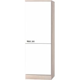 Hochschrank Optifit "Faro", wei&szlig; (wei&szlig; matt), B:60cm H:174,4cm T:57,1cm, Schr&auml;nke, Hochschrank, mit Metallgriff, Breite 60 cm