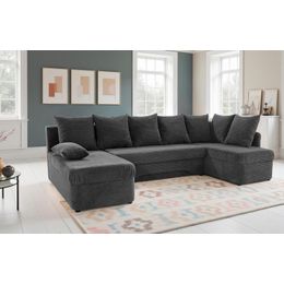 Jockenh&ouml;fer Wohnlandschaft JOCKENH&Ouml;FER GRUPPE "U-Form, B: 260 cm", grau (grau 426, 09), B:260cm T:85cm, Korpus: 100% Polyester;Kissen: 100% Polyester, Sofas, Wohnlandschaft, mit Bettfunktion & Bettkasten