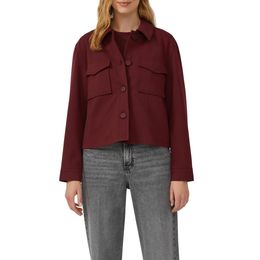 Kurzjacke s.Oliver, Damen, Gr. 44, rot (dunkelrot), Jersey, Obermaterial: 74% Polyester, 22% Viskose, 4% Elasthan, relaxed fit taillenbedeckt, Jacken Kurzjacke, mit Taschen