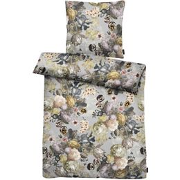Bettw&auml;sche Apelt "Giorgia", rosa (grau, rose), B/L: 135cm x 200cm, 1 Stk., 1 Stk., Satin (Bio-Baumwolle), B/L: 80cm x 80cm, 2 Stk., Satin (Bio-Baumwolle), Obermaterial: 100% Baumwolle, Bettw&auml;sche, Bettw&auml;sche, modisches Bl&uuml;tenallover