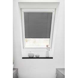 Dachfensterplissee LICHTBLICK ORIGINAL "Haftfix" Gr. 3, grau (grau, wei&szlig;), B:47cm H:100cm, Obermaterial: 100% Polyester, Plissees, Crush-Optik, mit Saugnapf
