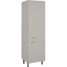 Hochschrank Nobilia "Touch", Ausrichtung w&auml;hlbar, mit zwei T&uuml;ren, vormontiert", grau (front: lacklaminat steingrau supermatt, korpus: steingrau), B:60cm H:216,6cm T:58,3cm, Schr&auml;nke, Hochschrank, Breite/H&ouml;he: 60/216,6 cm