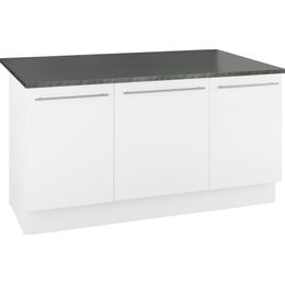 K&uuml;cheninsel Optifit "Bern", wei&szlig; (k&uuml;che: wei&szlig;, korpus: wei&szlig;, arbeitsplatte: anthrazit), B:160cm, Komplettk&uuml;chen-Sets, mit durchgehender Arbeitsplatte als Theke, Breite 160 cm