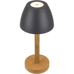 Briloner Leuchten LED Au&szlig;en-Tischleuchte "SERINA WOOD 7661015", schwarz (anthrazit), Leuchten