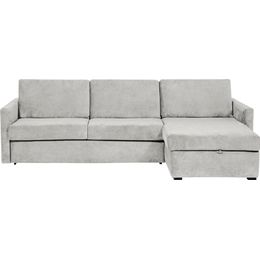 Schlafsofa Home Affaire "GOLDPOINT Ecksofa 264 cm, Liegefl&auml;che (140/200cm), L-Form", silber, B:264cm H:85cm T:157cm, Stuktur weich (100% Polyester);Luxus-Microfaser (100% Polyester), Sofas, Schlafsofa, Bettfunktion, Bonell-Federkernmatratze und Dauerschl&auml;fer-Funktion