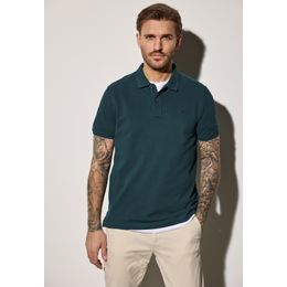 Poloshirt Street One MEN, Herren, Gr. XXL (46), gr&uuml;n (endless gr&uuml;n), Web, 100% Baumwolle, unifarben, gerade normal, hoch geschlossener Ausschnitt, B&uuml;ndchen, Shirts, aus reiner Baumwolle