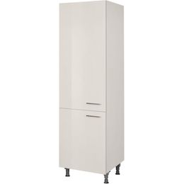 Hochschrank Nobilia "Flash", Ausrichtung w&auml;hlbar, mit zwei T&uuml;ren, vormontiert", grau (front: lacklaminat seidengrau hochglanz, korpus: seidengrau), B:60cm H:216,6cm T:58,3cm, Schr&auml;nke, Hochschrank, Breite/H&ouml;he: 60/216,6 cm