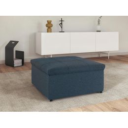 Hocker DOMO collection "SPLASH 87x87 cm, komfortabel, modernes Design", blau (dunkelblau), B:87cm H:40cm T:87cm, 100% Polyester, Hocker, Polsterhocker