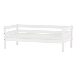 Einzelbett Hoppekids "ECO Comfort Kinderbett, Kiefer Massivholz, Jugendbett inkl. Rollrost", wei&szlig;, B:76cm H:65cm L:166cm, Kiefer massiv, Betten, 70x160 cm, wahlweise in verschieden Farben/ Matratze/ Absturzsicherung
