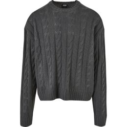 Rundhalspullover Urban Classics "Urban Classics Herren Boxy Sweater", Herren, Gr. XL, schwarzshadow, 100% Polyacryl, unifarben, oversize, Rundhals, Pullover Rundhalspullover