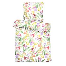 Bettw&auml;sche Apelt "Tulip", wei&szlig;, B/L: 135cm x 200cm, 1 Stk., 1 Stk., Satin, B/L: 80cm x 80cm, 2 tlg., Satin, Obermaterial: 100% Baumwolle, Bettw&auml;sche, Bettw&auml;sche, Bettw&auml;sche-Set mit Rei&szlig;verschluss, Baumwoll-Satin, Digitaldruck