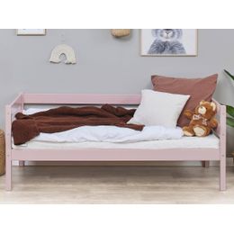 Einzelbett Hoppekids "ECO Comfort Kinderbett, Kiefer Massivholz, Jugendbett inkl. Rollrost", rosa (blassrosa), B:76cm H:65cm L:166cm, Kiefer massiv, Betten, 70x160 cm, wahlweise in verschieden Farben/ Matratze/ Absturzsicherung