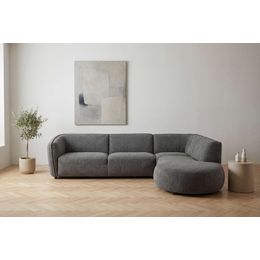 Ecksofa Home Affaire "OSTRUP Rundsofa, L-Form, Naturt&ouml;ne, Boucle oder Chenille", graphite, B:273cm H:73cm T:250cm, 100% Polyester, Sofas, Ecksofa, Breite 273 cm, organische Form mit sanften Rundungen