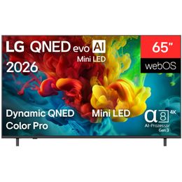 LG QNED-Fernseher "65QNED82B6B", Energieeffizienz: F (A-G), schwarz, 65 &Prime;, Fernseher