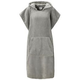 Badeponcho OTTO HOME "Miia, Surfponcho ideal f&uuml;r Sauna, Spa & im Urlaub" Gr. S, grau, S/M, Microfaser, Hausm&auml;ntel, weich und kuschelig, pl&uuml;sch, Unisex, f&uuml;r Damen und Herren