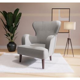 Sessel Home Affaire "SICILIA", grau (hellgrau), B:88cm H:88cm T:64cm, 100% Polyester, Sessel, Sessel, moderner Ohrensessel