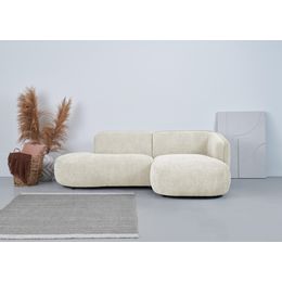 Ecksofa Home Affaire "OSTRUP Rundsofa, L-Form, Naturt&ouml;ne, Boucle oder Chenille", wei&szlig; (ivory), B:278cm H:73cm T:152cm, 100% Polyester, Sofas, Ecksofa, Breite 278 cm, organische Form mit sanften Rundungen