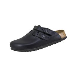Pantolette Birkenstock "Kay SL", Damen, Gr. 37, schwarz, Obermaterial: 50% Rindsleder Leather cow. 50% Lammleder LEL., Schuhe Pantolette