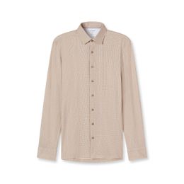 Businesshemd OLYMP "OLYMP Luxor 24/Seven, modern fit, New Kent", Herren, Gr. 39, Normaler Arm, beige (nougat), 92% Baumwolle, 8% Elasthan, Hemden