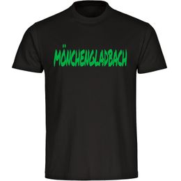 multifanshop Herren T-Shirt - M&ouml;nchengladbach - Textmarker - Druck gr&uuml;n - M&auml;nner