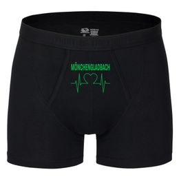 multifanshop Herren Boxer Short - M&ouml;nchengladbach - Herzschlag - Druck gr&uuml;n - Unterw&auml;sche
