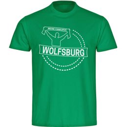 multifanshop Herren T-Shirt - Wolfsburg - Meine Fankurve - Druck wei&szlig; - M&auml;nner