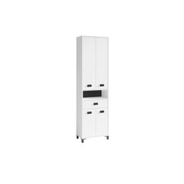 ByLiving Badezimmer Hochschrank WELLNESS, Breite 54 cm, wei&szlig;/schwarz