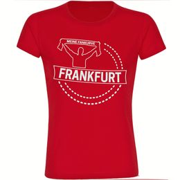 multifanshop Damen T-Shirt - Frankfurt - Meine Fankurve - Druck wei&szlig; - Frauen