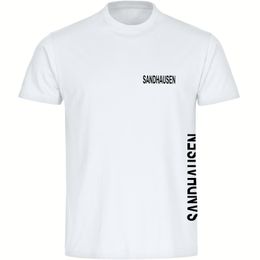 multifanshop Herren T-Shirt - Sandhausen - Brust & Seite - Druck schwarz - M&auml;nner