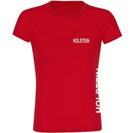 multifanshop Damen T-Shirt - Holstein - Brust & Seite - Druck wei&szlig; - Frauen