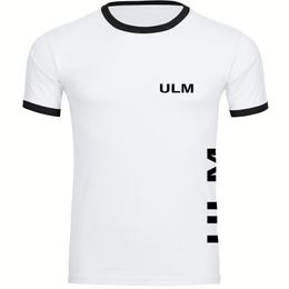 multifanshop Kontrast T-Shirt - Ulm - Brust & Seite - Druck schwarz - M&auml;nner