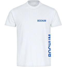 multifanshop Herren T-Shirt - Bochum - Brust & Seite - Druck blau - M&auml;nner