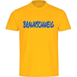 multifanshop Herren T-Shirt - Braunschweig - Textmarker - Druck blau - M&auml;nner