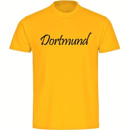multifanshop Herren T-Shirt - Dortmund - Schriftzug - Druck schwarz - M&auml;nner