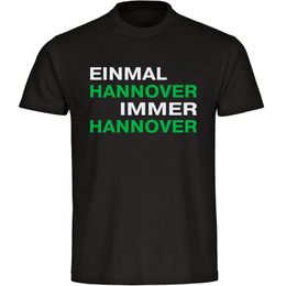 multifanshop Herren T-Shirt - Hannover - Einmal Immer - Druck gr&uuml;n - M&auml;nner