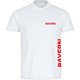 multifanshop Herren T-Shirt - Bayern - Brust & Seite - Druck rot - M&auml;nner