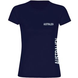 multifanshop Damen T-Shirt - Australien - Brust & Seite - Druck wei&szlig; - Frauen