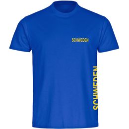 multifanshop Herren T-Shirt - Schweden - Brust & Seite - Druck gelb - M&auml;nner