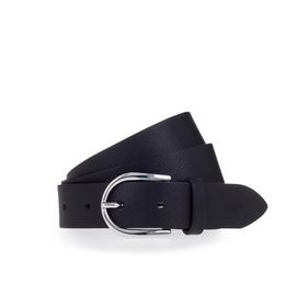 Lederg&uuml;rtel Tamaris "Cleena Silver", Damen, Gr. 80, schwarz, Rindsleder, unifarben, G&uuml;rtel Lederg&uuml;rtel, 3 cm breit, leicht strukturierte Oberfl&auml;che, dezentes Markenlogo