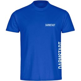 multifanshop Herren T-Shirt - Darmstadt - Brust & Seite - Druck wei&szlig; - M&auml;nner