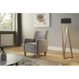 Sessel Home Affaire "Viva", beige (nature), B:74cm H:93cm T:81cm, 95% Polyester, 10% Polyamid, Sessel, Sessel, mit Federkern, mit Eichenf&uuml;&szlig;en