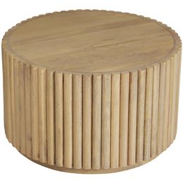 Couchtisch Sit "Mango Massivholz Ribbed Look S&auml;ulenfu&szlig; 55 cm Design", beige (natur, natur, natur), B:55cm H:34cm T:55cm, Tische, Couchtisch, Mango Massivholz Couchtisch im Ribbed Design mit S&auml;ulenfu&szlig;