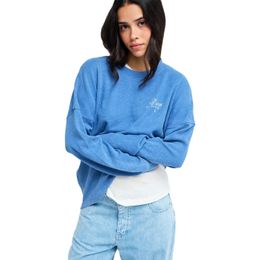 Longpullover Roxy "Eastside Midweight", Damen, Gr. L, blau (dutch blau), Obermaterial: 60% Baumwolle, 40% Polyester., Pullover Longpullover